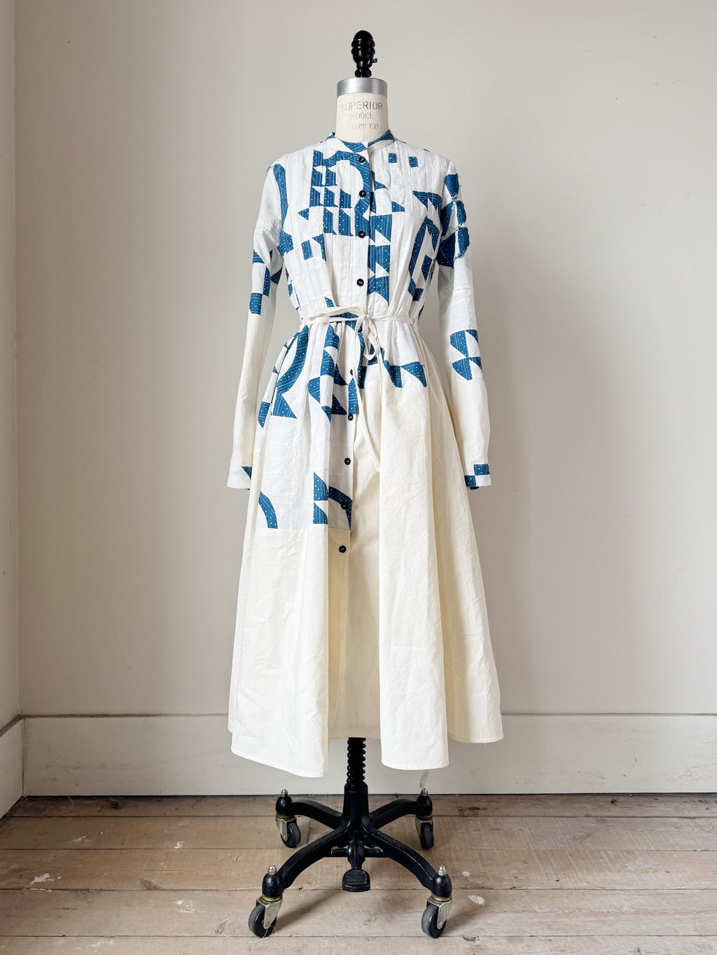 pleated and patched bodice work dress with antique quilt – garygraham422