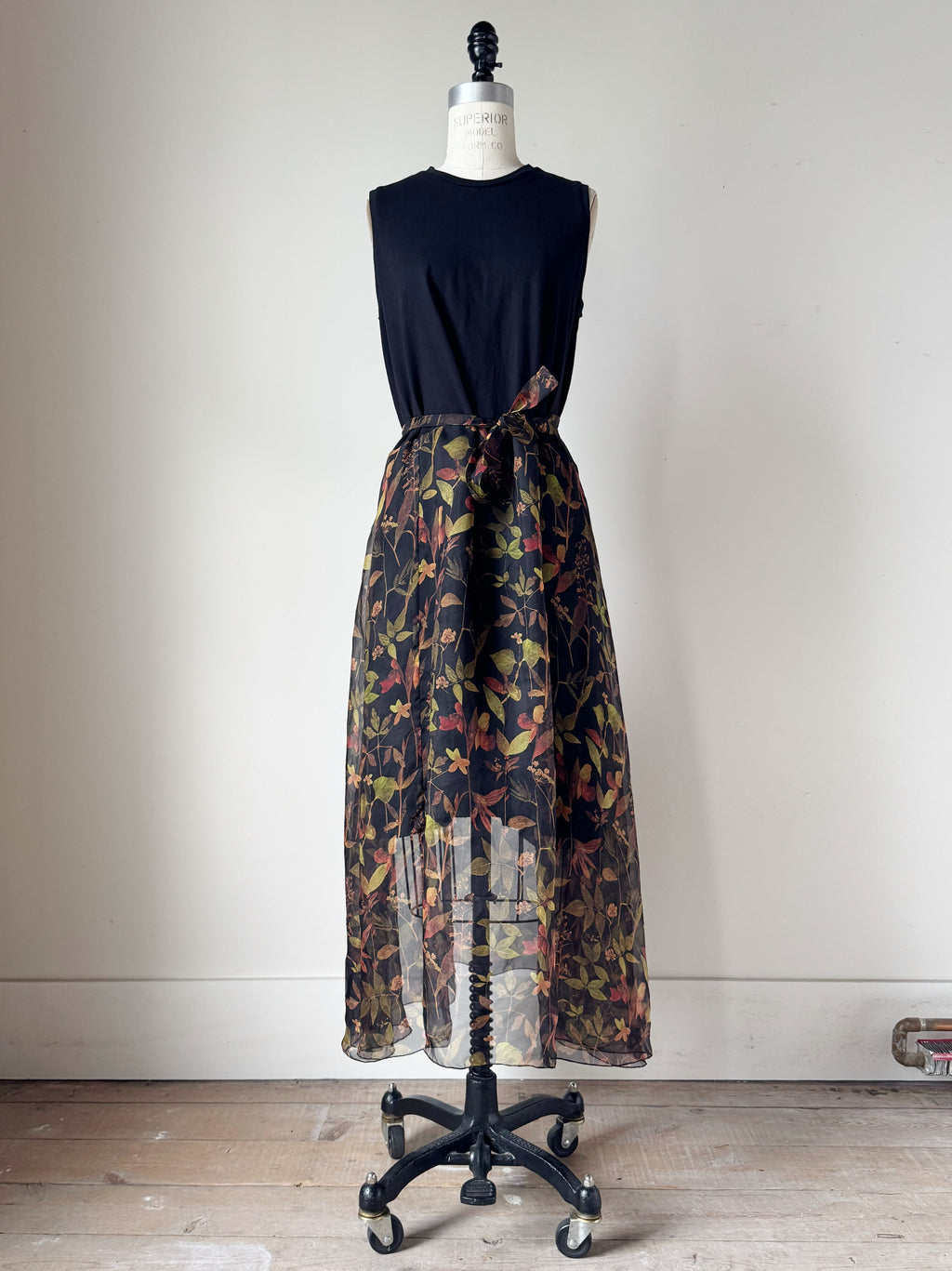 cotton jersey and botanical silk organza trapeze dress – garygraham422